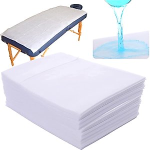 20 PCS Thick Massage Table Sheets Waterproof and Oil Proof Disposable SPA Bed Sheets Non-Woven Fabric Lash Bed Cover 31" X 70"(White)