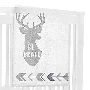 Sweet Jojo Designs Grey Woodland Deer Boy Girl Milestone Blanket Monthly Newborn First Year Growth Mat Baby Shower Memory Keepsake Gift Picture - Gray White Woodsy Arrow Forest Animal Gender Neutral