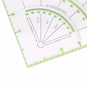 8 Inch Acrylic Quilting Ruler Multifunctional Clear Arcs Fans Quilt Circle Cutter Ruler for Patchwork Sewing Craft Tool