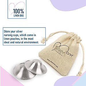 The Original Silver Nursing Cups - Nipple Shields for Nursing Newborn - Newborn Essentials Must Haves - Nipple Covers Breastfeeding- Silvermom-Regular