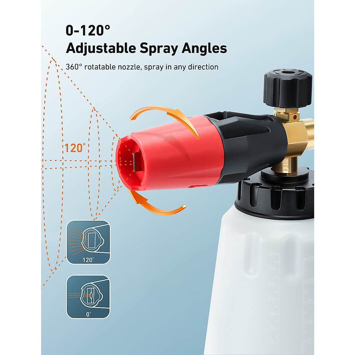 AstroAI Wide Neck Foam Cannon Aluminum, 1.0mm Orifice, Red