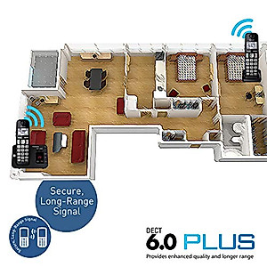 Panasonic DECT 6.0 Expandable Cordless Phone System with Answering Machine and Call Blocking - 3 Handsets - KX-TGE433B (Black)