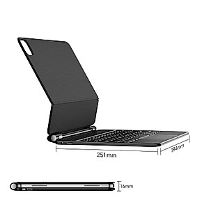 HOU Keyboard Case for iPad Air 11 inch 2024 (M2)&iPad Pro 11 Inch (4th/3rd/2nd/1st) Gen 2022,iPad Air 5th&4th Generation Case with Keyboard,Magic-Stand, Multi-Touch Trackpad,7 Colors Backlight,Black