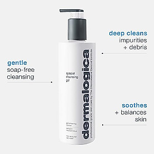 Dermalogica Special Cleansing Gel Gentle-Foaming Face Wash Gel for Women and Men - Leaves Skin Feeling Smooth And Clean, 8.4 Fl Oz