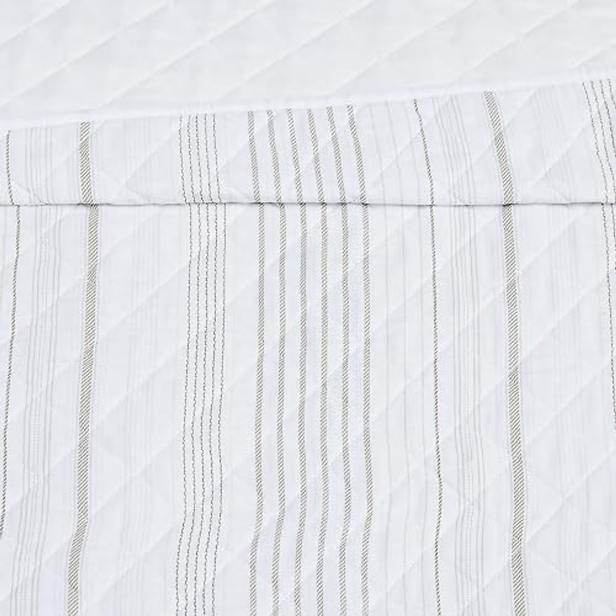 Cottage Classics Warm Hearth Stripe Quilt Set, King, Tan 3