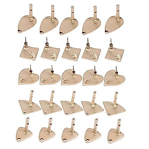 100 Pcs Geometric Stud Earrings Earring Posts Earring Stud Post DIY Jewelry Accessories Earring Backs for Studs Jewelry Making Accessories Earring Stud Back Earring Post Back