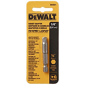 DEWALT Hex Socket Adapter (DW2541), Silver, 1/4-Inch