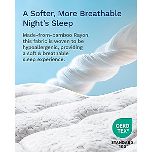 ViscoSoft Twin Fiberfill Pillow Top Mattress Topper Pad - Soft Overstuffed Premium Support - Quilted Pillow Top - Deep 18" Pocket for Secured Fit (Viscose Derived from Bamboo, Twin)