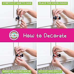 Knobēz: Red Peppermint Decorative Knob Covers Package of 12 (Red)