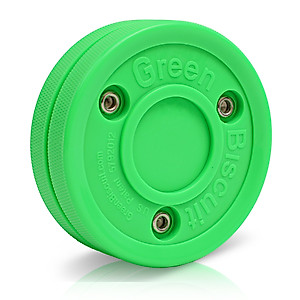 Green Biscuit Hockey Puck 2-Pack, Original, Off Ice Hockey Puck/Snipe, Shooting Street Hockey Puck