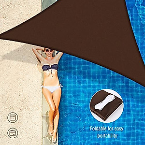Number-one Sun Sail Shades, 9.8x9.8x9.8ft Sun Shade Sail Triangle/Waterproof 160GSM UV Block Sail Canopy, Sun Shade Sail Canopy for Patio Backyard Lawn Garden Deck Sand Camping or Outdoor Activities