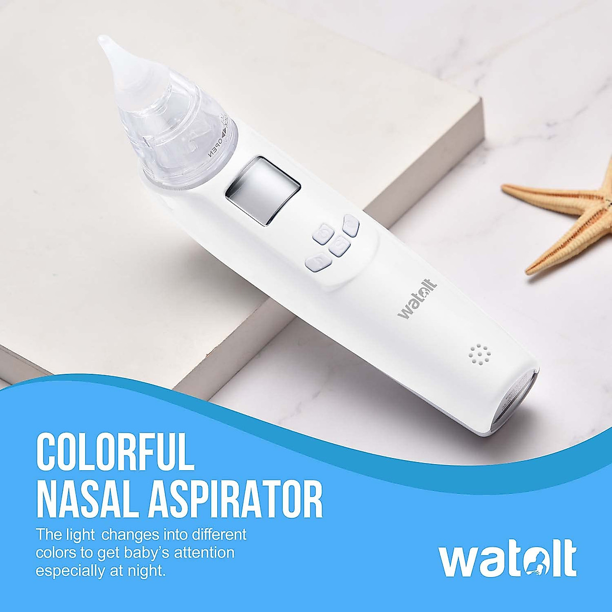 Watolt Baby Nasal Aspirator - Electric Nose Suction for Baby - Automatic Booger Sucker for Infants - Battery Powered Snot Mucus Remover for Kids Toddlers