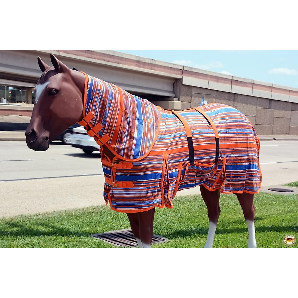 HILASON 75 in Horse Fly Sheet with Neck Cover Ultra Violet Rays Protect Mesh Bug Mosquito Summer Spring | Fly Sheet