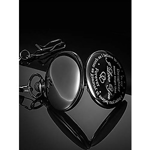 Pangda Christmas Inspirational Gift to My Daughter Never Forget That I Love You Steel Pocket Watch, Personalized Birthday Graduation Party Gift from Mom Dad to Daughter