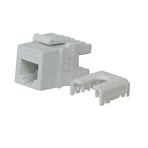Legrand - OnQ Telephone Keystone Jack RJ25, 6P6C Insert, QuickConnect Universal Keystone Connector for Phone Connections, Rear Mount Snap-In Keystone Design, White, WP3473WH