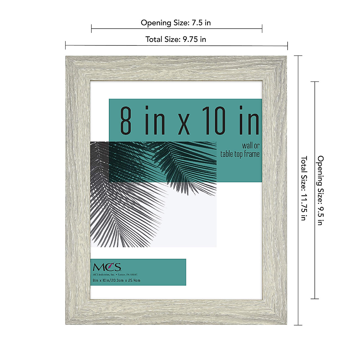 MCS Studio Gallery 8x10 Picture Frame Gray Woodgrain, Vertical & Horizontal Wall Hanging & Easel for Tapletop Display, Rectangle Photo Frame for Photos, Posters & Art Prints (2-Pack)