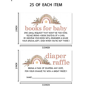 Rainbow Baby Shower Invitation Set, Books For Baby, Thank You, Diaper Raffle, Rainbow Fill In Invites Cards, Each Design 25 Cards & Envelopes (Total 100 Cards) – (bb001-taozhuang)