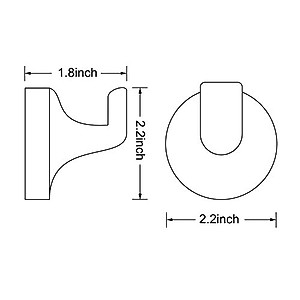 POKIM 2 Pack Oil Rubbed Bronze Towel Hook for Bathroom Modern ORB Towel Robe Hooks Wall Mounted Heavy Duty