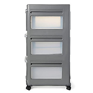 Life Story Classic 3 Shelf Storage Organizer Plastic Drawers, Gray (2 Pack)