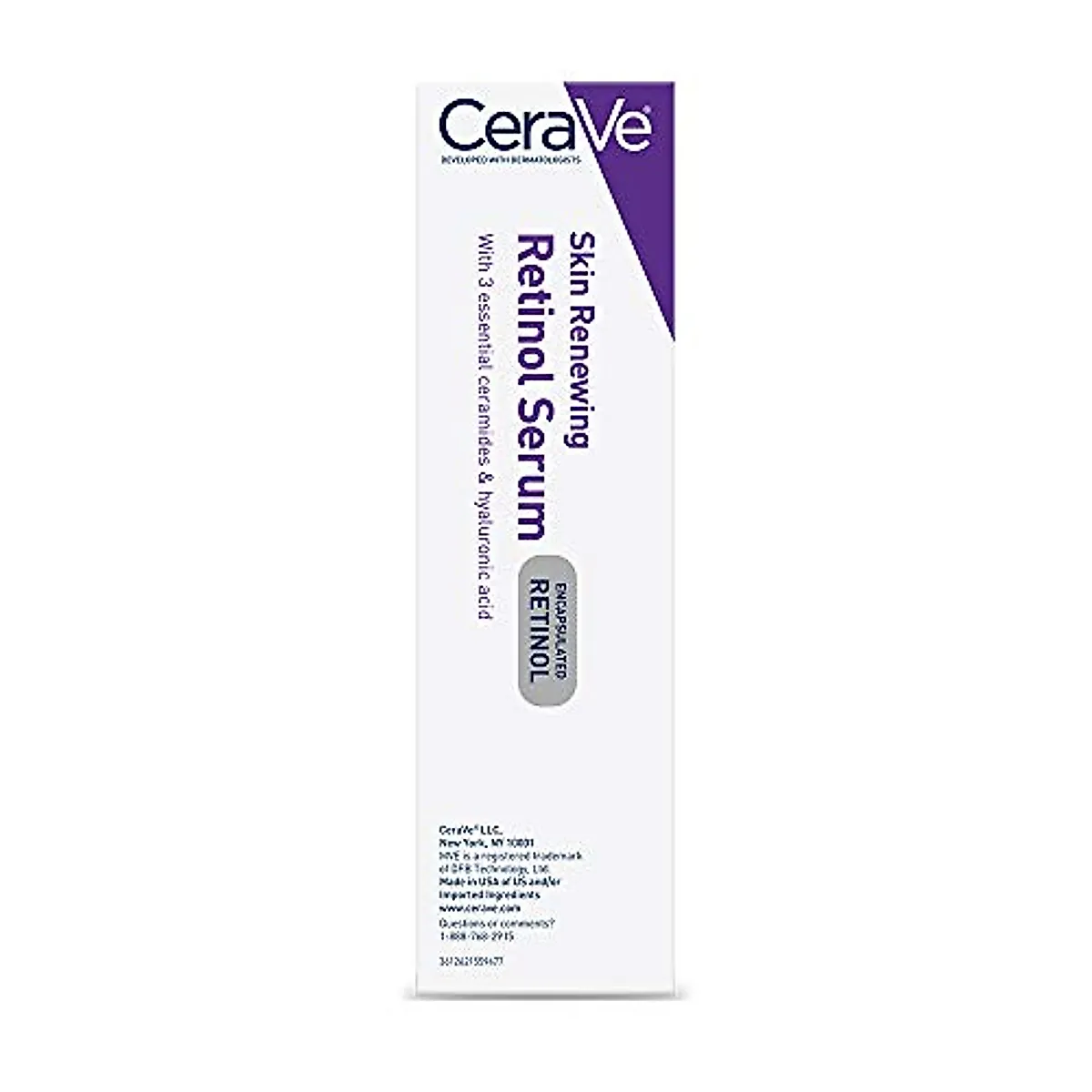 CeraVe Anti Aging Retinol Serum | Cream Serum for Smoothing Fine Lines and Skin Brightening | With Retinol, Hyaluronic Acid, Niacinamide, and Ceramides | 1 Ounce