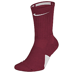 NIKE Elite Basketball Crew Socks (University Red/White, Medium)