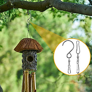 Wind Spinner Swivel Hooks 360 Degree Dual Spinning Windsock Chime Supplies Hanger Swivels Clip Hanging Hooks with Storage Box for Wind Spinners Supply, 2 Styles (Metal Color,30 Pieces)