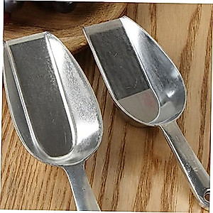 Zerodeko 2pcs Ice Scoop Condiments Scoop Metal Food Scoop Kitchen Scoops Pooper Scooper Metal Ice Cube Candy Stainless Steel Ice Scoop Professional Bar Scoop Professional Ice Scoop Silver