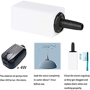 Pawfly 1.2 Inch Air Stone White Cuboid Bubble Stone Diffuser Bubbler Airstones for Aquarium Fish Tank and Pump, 10 Pack