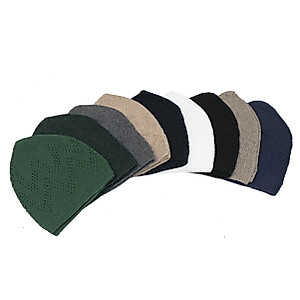 JILANI HANDICRAFT 7X Islamic Muslim Knitting Kufi Topi Prayer Hat Crochet Taqiyah Takke Skull Cap