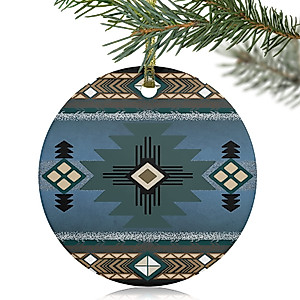 Western Southwest Ornament Thanksgiving Christmas Ornaments,Personalized Pendant for Halloween Xmas Thanks Day Indoor Outdoor Home Decor,Women/Men Gifts Decoration,Native American Indian Tribal Ethnic