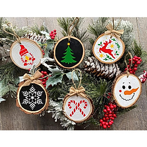 Christmas Stencils for Painting on Wood,3x3” Reusable Holiday Xmas Stencil Drawing Templates for Christmas Tree/Tier Tray/Window Decor