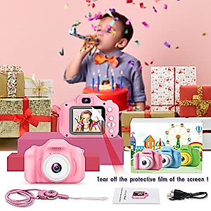 GKTZ Toys for Girls Age 3-8, Kids Camera Digital Video Toddler Camera Children Camcorder Birthday Gifts for 3 4 5 6 7 8 Year Old Girls with 32GB SD Card