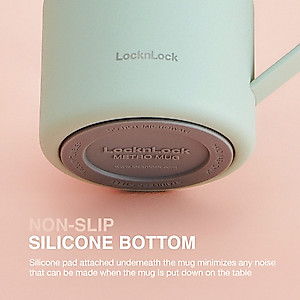 LocknLock Metro Mug Premium 18/8 Stainless Steel Double Wall Insulated with Handle Perfect for table with Lid, Purple, 20 oz