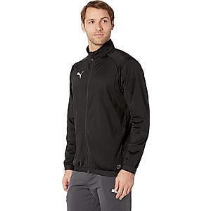 PUMA mens Liga Training Transitional Jacket, Black/White, Large US