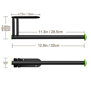 Kerisgo Paper Towel Holder, New Upgraded Under Cabinet Paper Towel Holder, Self Adhesive Drilling Towel Holder for Kitchen, Bathroom, RV, Sink, Glass, Toilet Paper Holder, (Black)