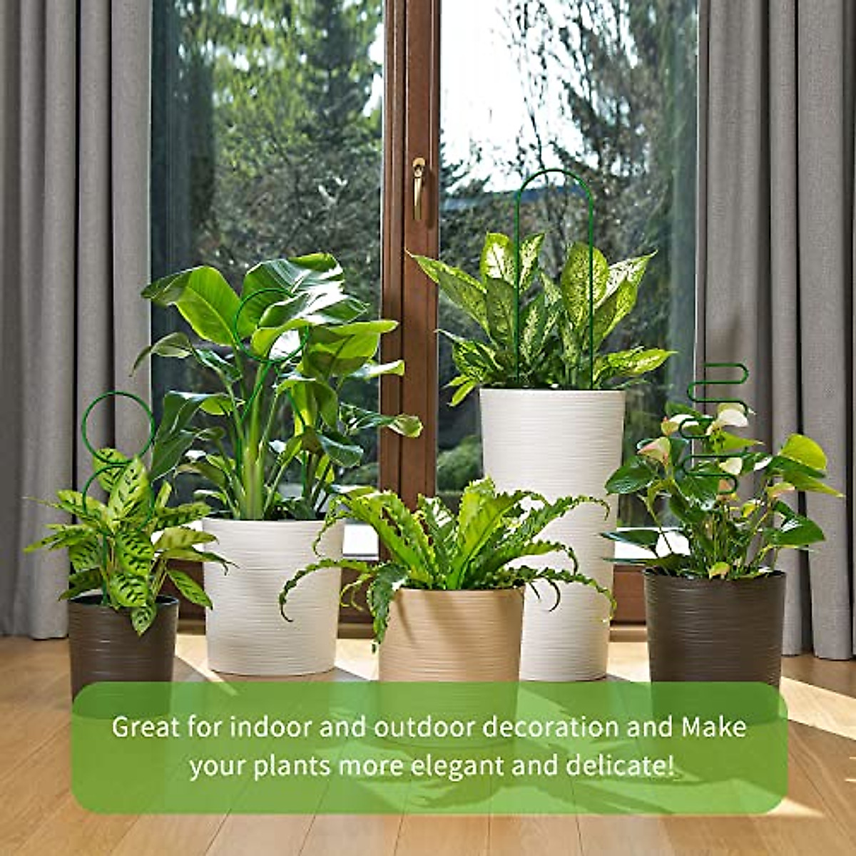 4 Pcs Small Metal Trellis for Potted Plants,Gold Trellis for Climbing Plants Indoor,Mini Trellis for Potted Plant Support Stake House Plant Trellis for Garden Potted,Hoya,Pothos,Flower,Monstera(Green)