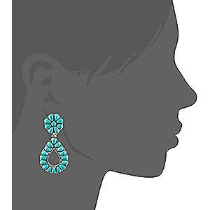 Turquoise Bohemian Small Delicate Metal Fashion Earring Teardrop Earrings Jewelry Gifts for Women