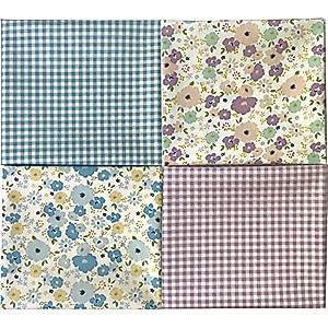 levylisa 8 Pieces 18" x 22"  (46cm x 56cm) Cotton 100% Floral Printed Sewing Supplies Fabric for Quilting Patchwork, DIY Craft, Scrapbooking Cloth