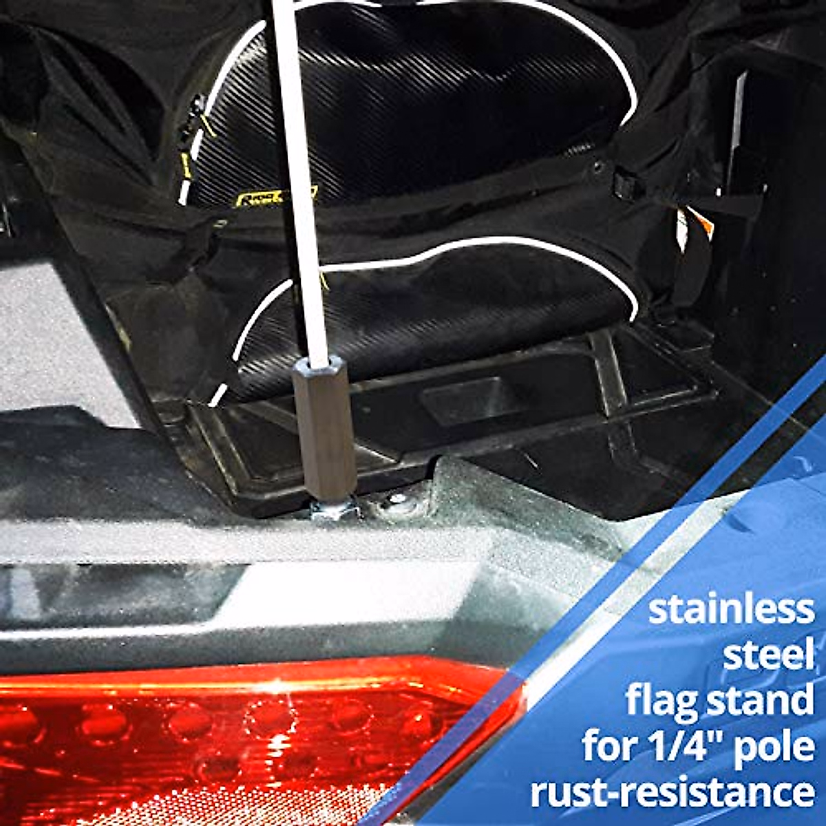 Anley Quick Release Flag Pole Holder - Stainless Steel Flag Stand for 5/16" Pole - Outdoor Weather Resistant ATV, Motorcycle, UTV Flagpole Support
