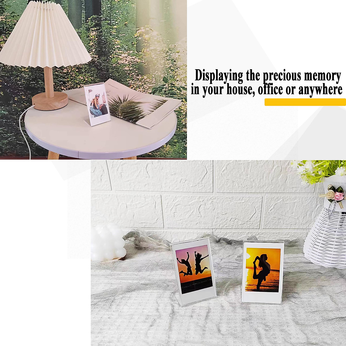 Leonuliy 5 Pack Mini Photo Picture Frame for Polaroid Fujifilm Instax Mini 7s 8 9 11 12 EVO, NONS SL42. (L-Shape)