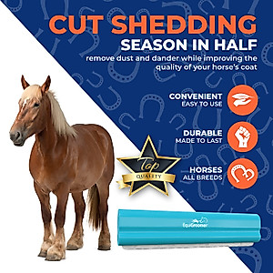 EquiGroomer Deshedding Brush, 8-Inch for Horses and Large Pets, Turquoise, Removes Loose Dirt, Hair, and Fur, Professional Undercoat Grooming Tool