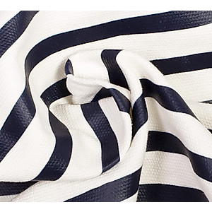 Kate Spade New York Canvas Tote Bag for Women, Cute Tote Bag for Teacher, Canvas Beach Bag, Book Tote with Pocket, Navy Painted Stripe