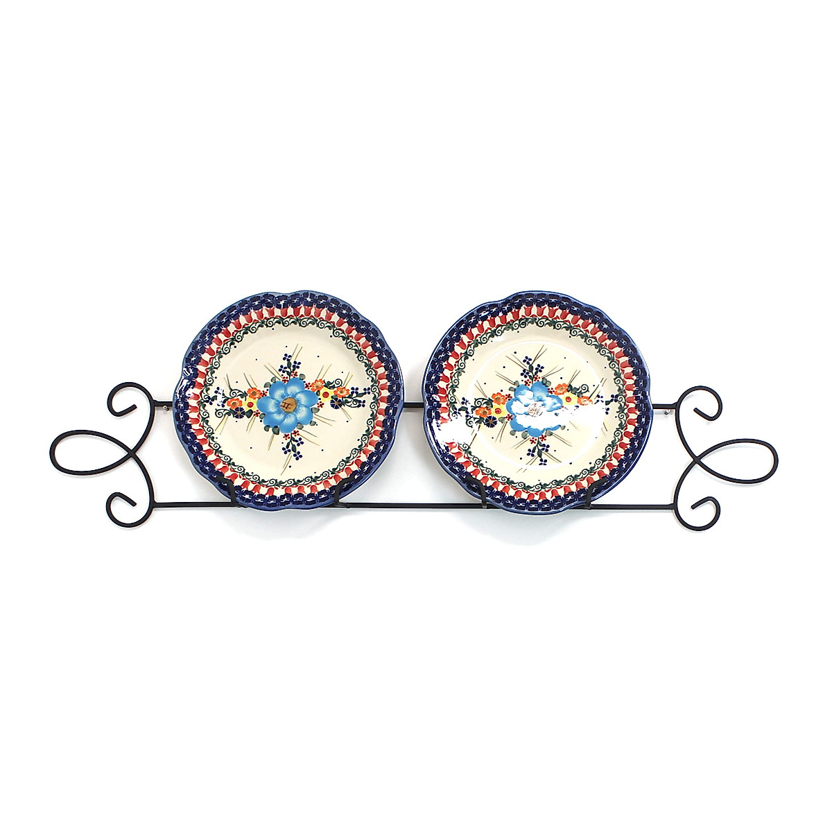 Blue Rose Polish Pottery Augusta Horizontal Plate Rack - 2 Places