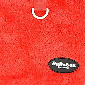 Zunea Fleece Dog Sweater Coat Winter Warm Jacket Coat for Small Dogs Soft Fuzzy Puppy Clothes with D-Ring for Harness Leash Pullover Cold Weather Pet Apparel for Chihuahua Doggy Cats Red XXL