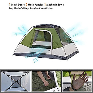 2-3 Person Camping Dome Tent, Easy Setup Tent for Family Waterproof Backpacking Hiking Outdoor.(Green)