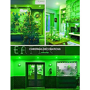 L LOHAS LED Christmas Flood Light Bulbs, [2 Pack], Red Green LED BR30 Flood Light Indoor 65W Equivalent, 11 Watt Colored Can Light Bulbs E26, for New Year, Home Lighting, Holiday Party Decoration