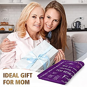 BeneCharm Gifts for Mom, Mothers Day Blanket Gifts for Mom 60"x50" - Mom Birthday Gifts from Daughter Son, I Love You Mom Gifts Soft Cozy Throw Blanket (Purple)