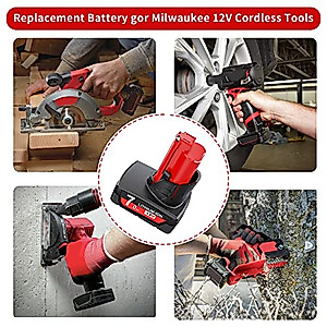 [Upgraded] 2 Pack 7000mAh 12V Lithium Battery Replacement for Milwaukee M12 Battery XC 48-11-2410 48-11-2420 48-11-2411 48-11-2401 48-11-2402 Cordlees Power Tools