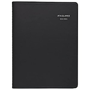 AT-A-GLANCE 2022-2023 Planner, Weekly & Monthly Academic Appointment Book, 8" x 10", Large, QuickNotes, Black (761105)
