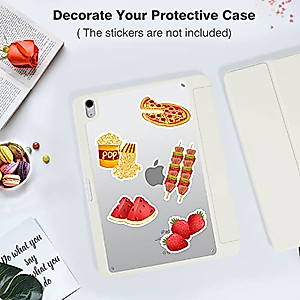 iPad Air 5/4 Case, iPad Air 5th/4th Gen Case for 10.9 Inch 2022/2020 Model, Auto Wake/Sleep Cover, Protective Cover with Pencil Holder, Clear Transparent Back Shell, Smart Trifold Stand (White)